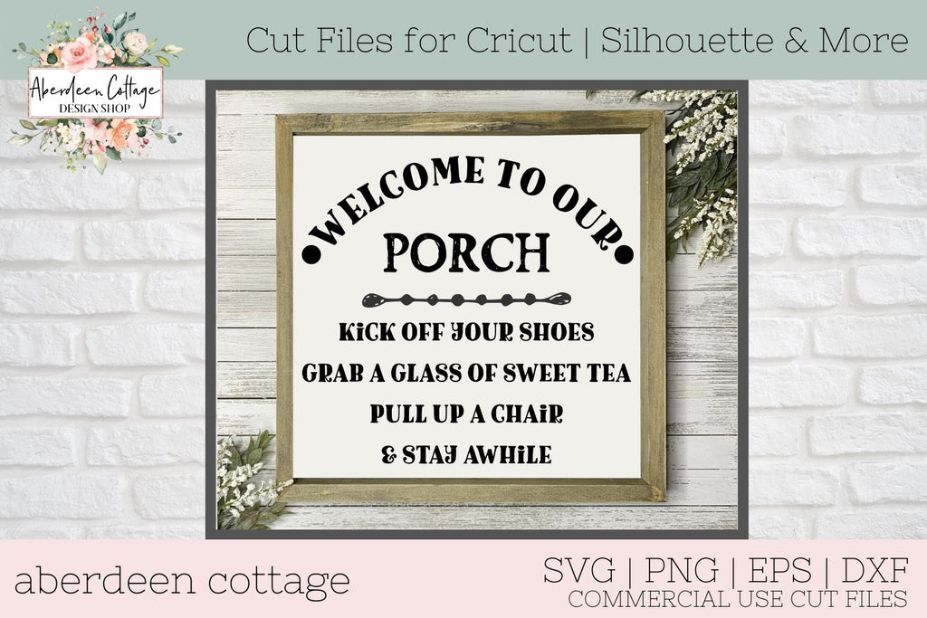 Porch Welcome Sign SVG - So Fontsy