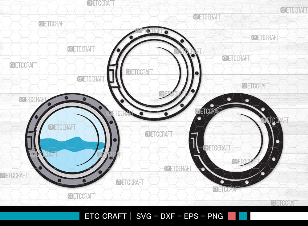 Porthole Clipart SVG, Ship Porthole Svg, Ship Window Svg, Sea ...