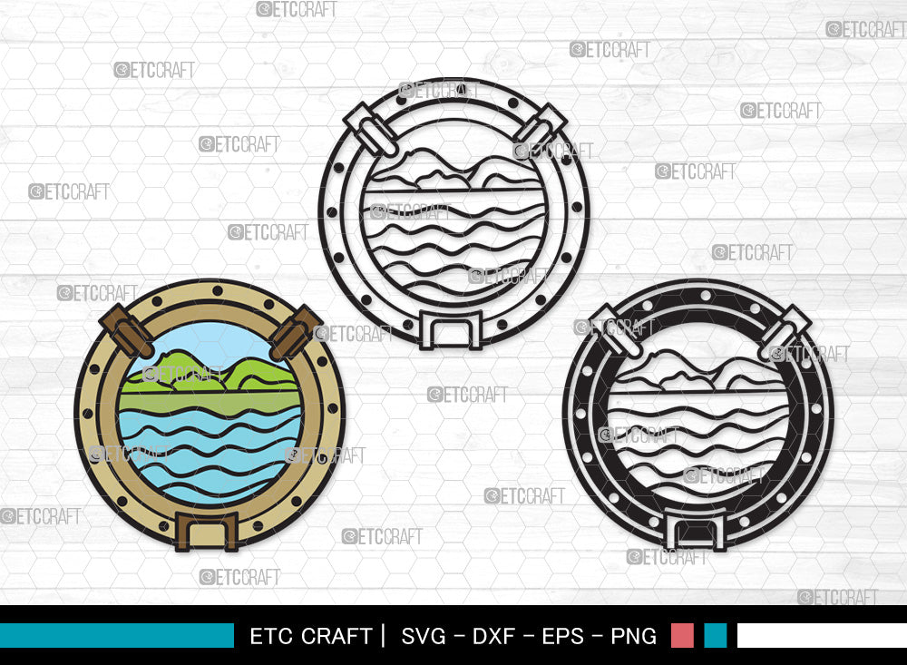 Porthole Clipart SVG, Ship Porthole Svg, Ship Window Svg, Sea ...