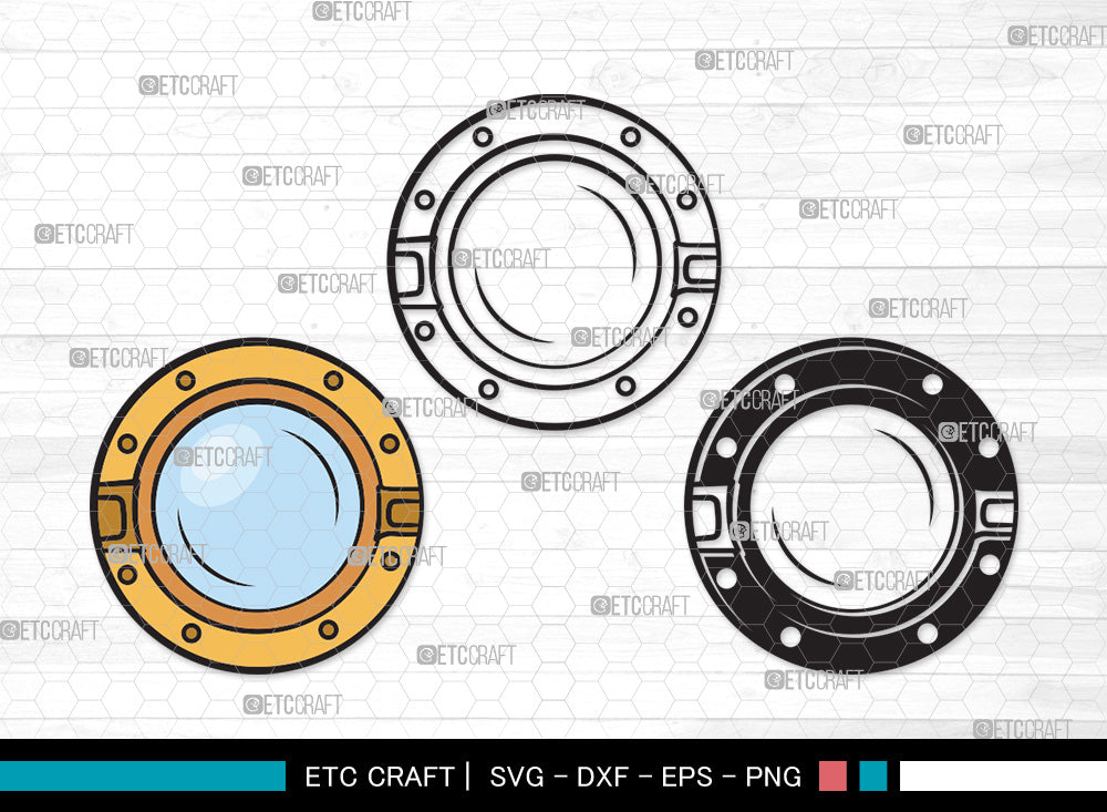 Porthole Clipart SVG, Ship Porthole Svg, Ship Window Svg, Sea ...