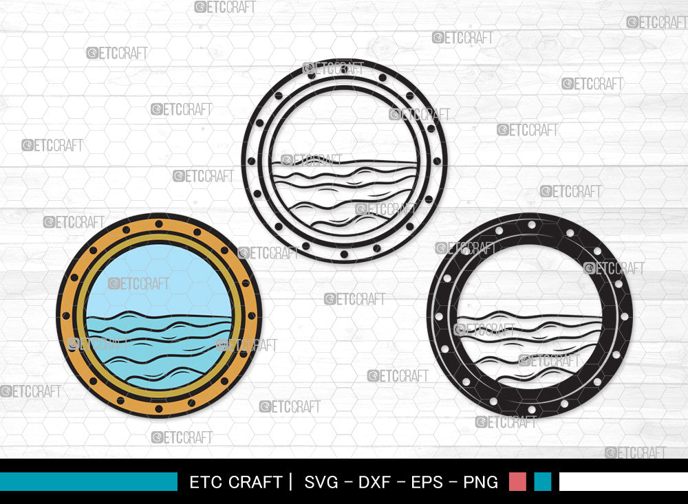 Porthole Clipart SVG, Ship Porthole Svg, Ship Window Svg, Sea ...