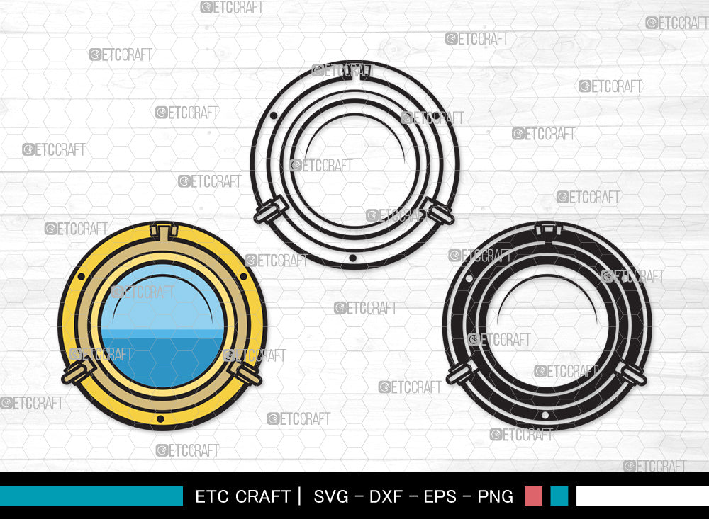 Porthole Clipart SVG, Ship Porthole Svg, Ship Window Svg, Sea ...