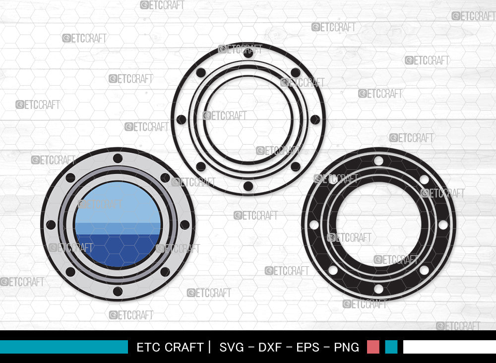 Porthole Clipart SVG, Ship Porthole Svg, Ship Window Svg, Sea ...