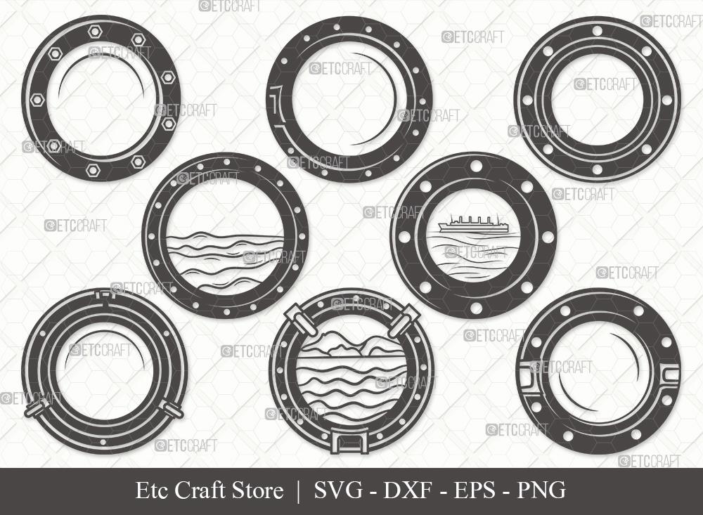 Porthole Silhouette SVG Cut File | Ship Porthole Svg | Ship Window Svg ...