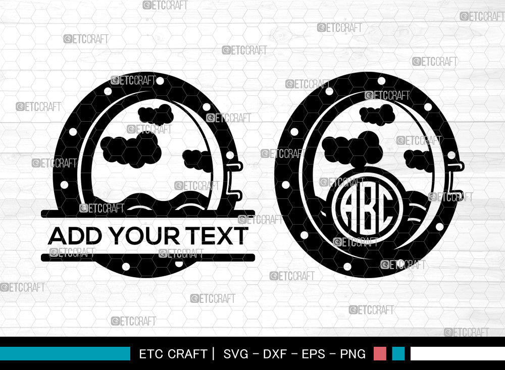 Porthole SVG, Circle Monogram, Ship Porthole Svg, Ship Window Svg, Sub ...