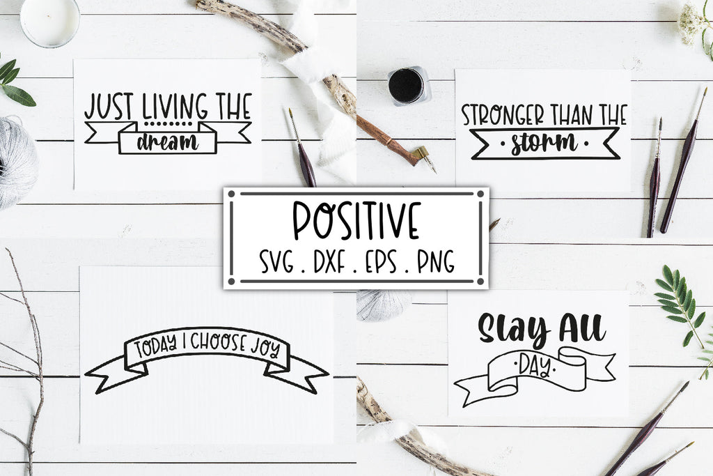 Positivity Mini Bundle | Positive SVG Bundle - So Fontsy