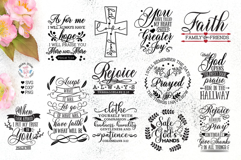 Praise the Lord - Faith Religious Cut File Bundle - So Fontsy