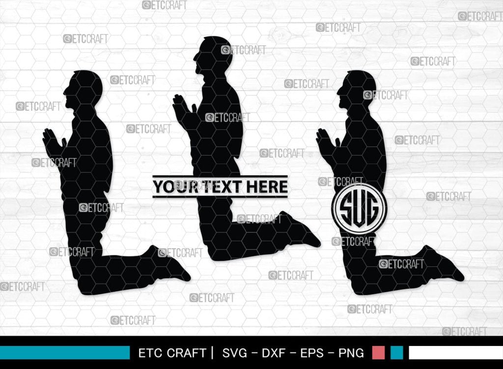 Praying Hand Monogram, Praying Hand Silhouette, Praying Hand SVG, Pray ...