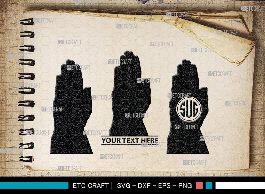 Praying Hand Monogram, Praying Hand Silhouette, Praying Hand SVG ...