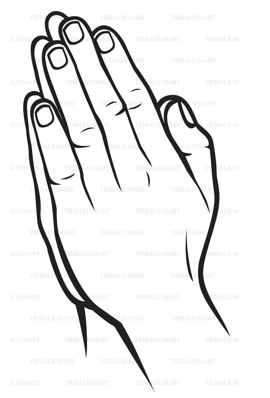 Praying hands. Cut files for Cricut. Clip Art silhouettes (eps, svg ...