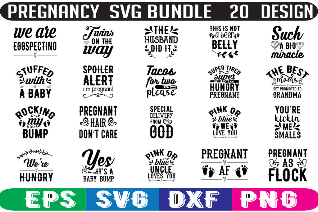 Pregnancy SVG bundle 20 design - So Fontsy