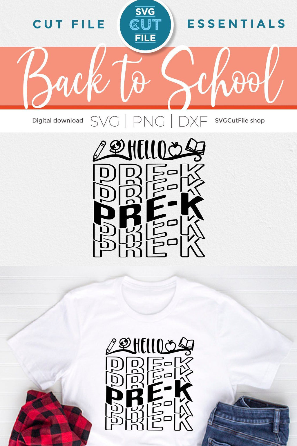 PreK svg - a Pre-K svg for teacher / Pre-Kindergarten - So Fontsy