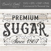 Premium Sugar Vintage Label - So Fontsy