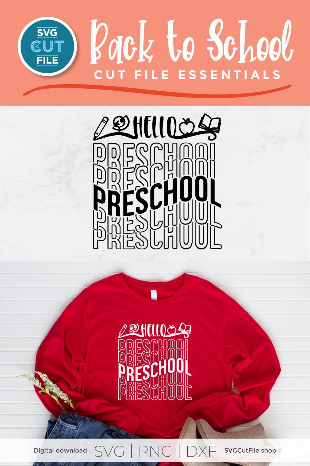 Preschool svg - a Preschool svg for teacher, Pre-schooler - So Fontsy