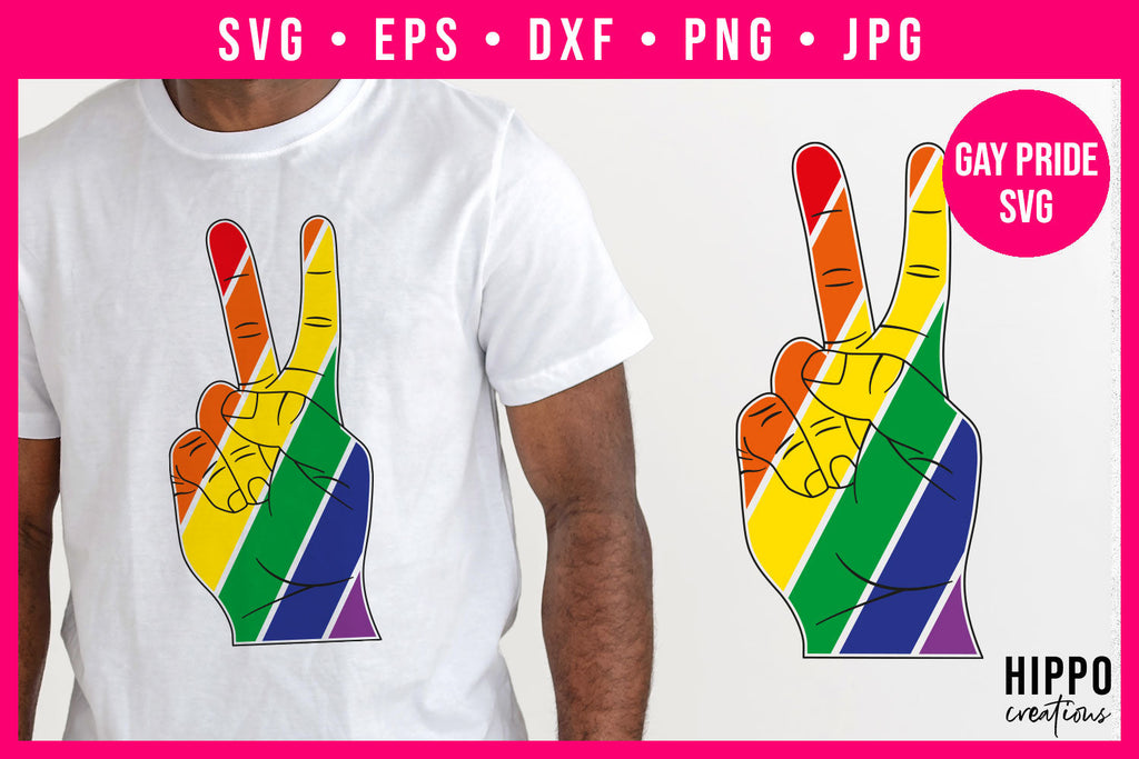 Pride Peace Sign Gay Pride SVG - So Fontsy