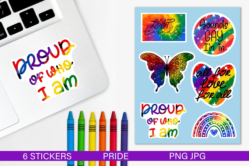 Pride Sticker Bundle | LGBTQ Printable Stickers - So Fontsy