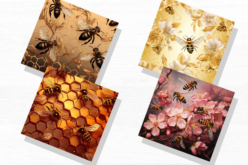 Princess Bee Digital Paper Bundle - So Fontsy