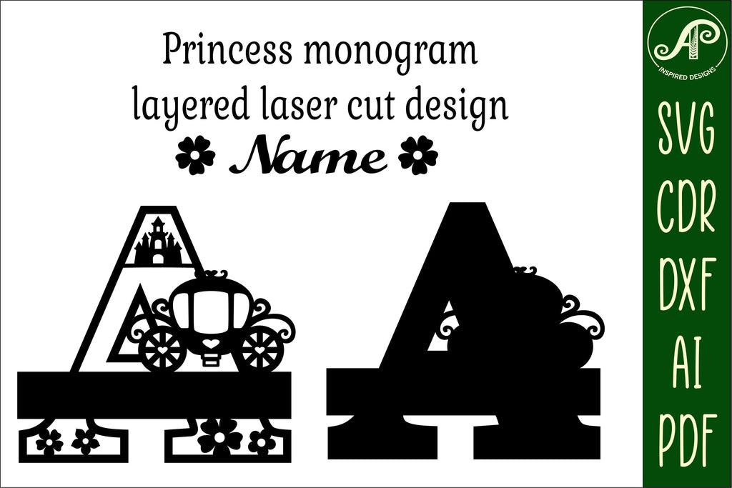Princess Monogram Letter A SVG Cut File - So Fontsy