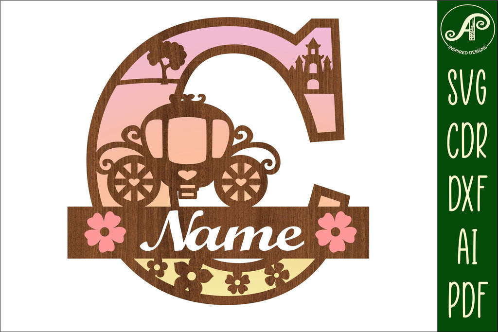 Princess Monogram Letter C SVG Cut File - So Fontsy