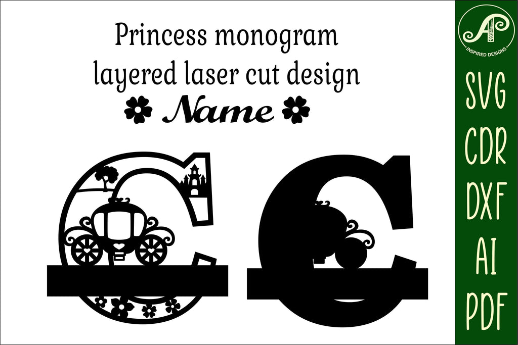 Princess Monogram Letter C SVG Cut File - So Fontsy