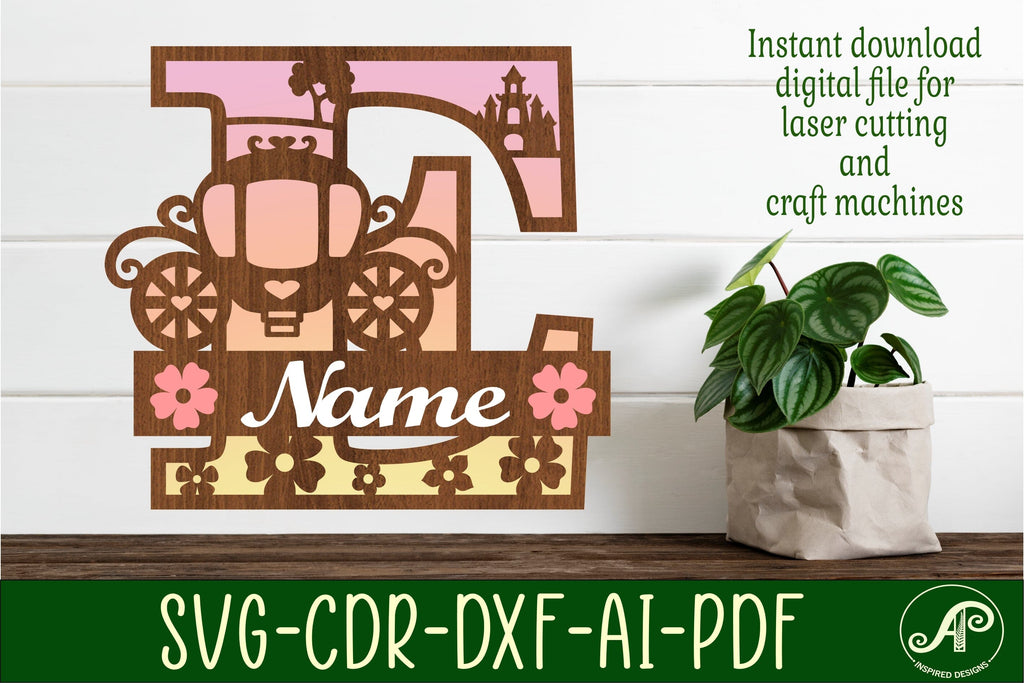 Princess Monogram Letter E SVG Cut File - So Fontsy