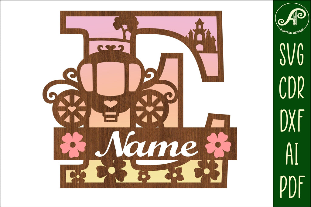 Princess Monogram Letter E SVG Cut File - So Fontsy