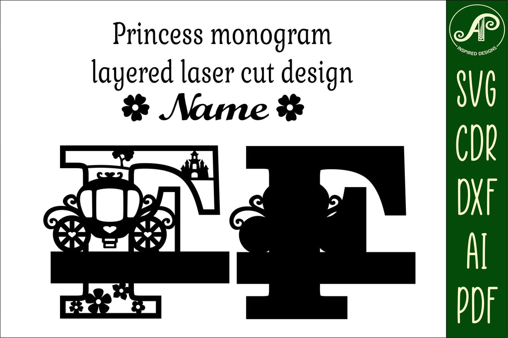 Princess Monogram Letter F SVG Cut File - So Fontsy