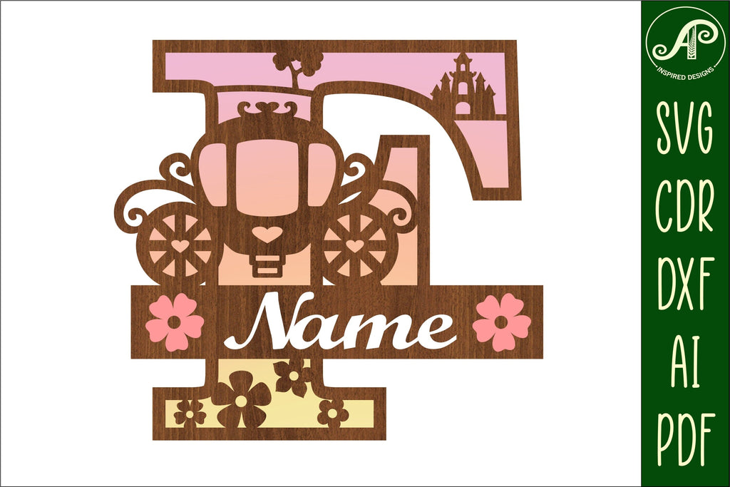 Princess Monogram Letter F SVG Cut File - So Fontsy