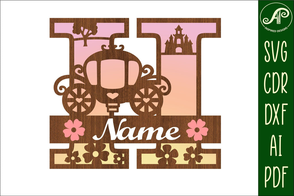 Princess Monogram Letter H SVG Cut File - So Fontsy