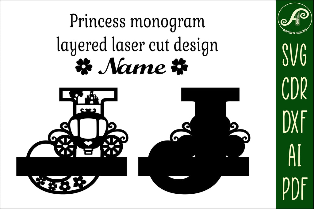 Princess Monogram Letter J SVG Cut File - So Fontsy