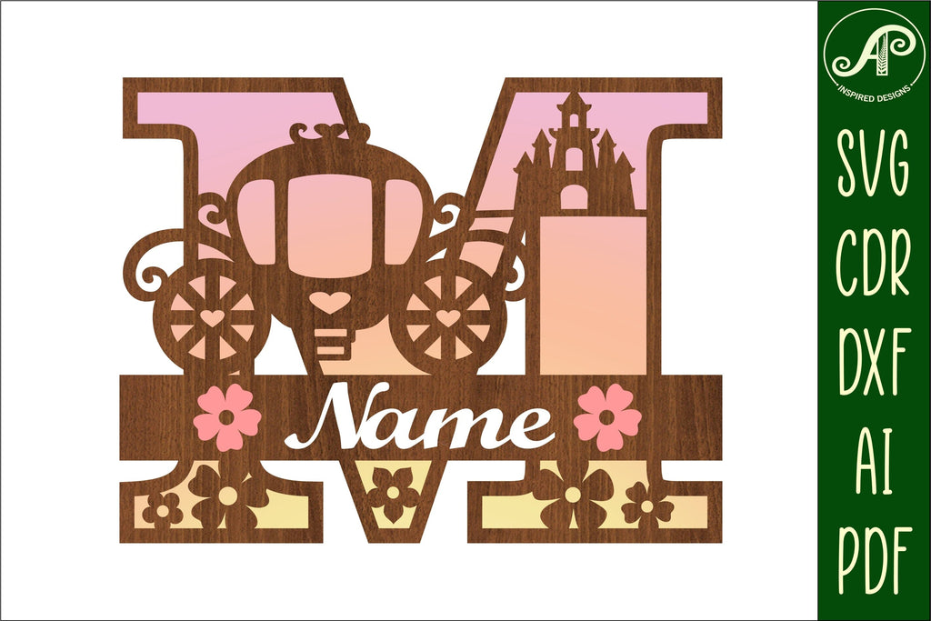 Princess Monogram Letter M SVG Cut File - So Fontsy