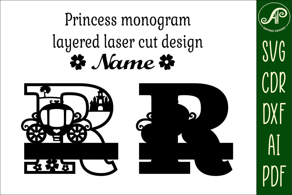 Princess Monogram Letter R SVG Cut File - So Fontsy