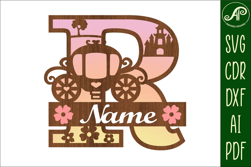 Princess Monogram Letter R SVG Cut File - So Fontsy