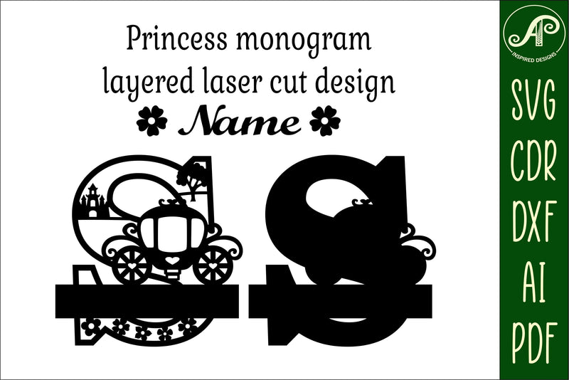 Princess Monogram Letter S SVG Cut File - So Fontsy