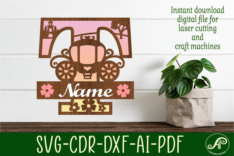 Princess Monogram Letter T SVG Cut File - So Fontsy