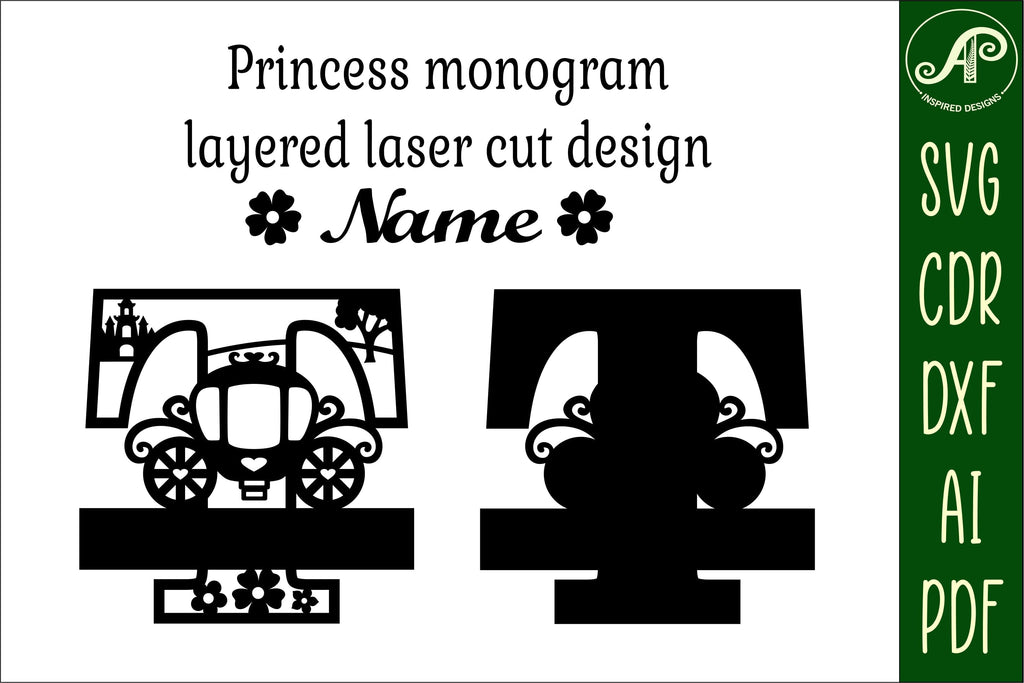 Princess Monogram Letter T SVG Cut File - So Fontsy