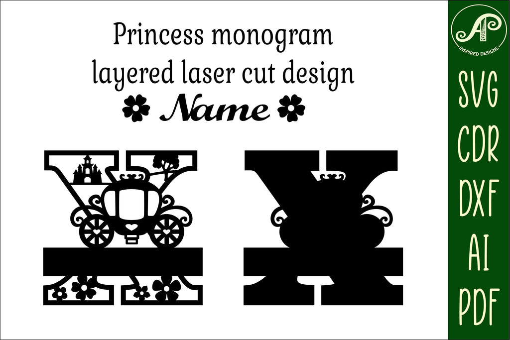Princess Monogram Letter X SVG Cut File - So Fontsy