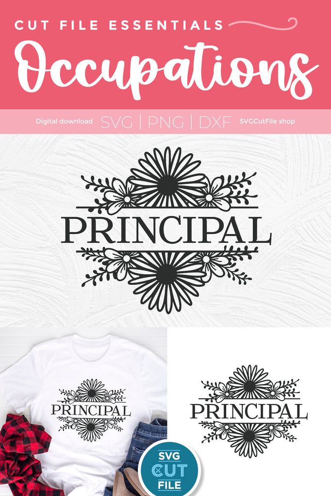 Principal svg-floral school principle svg with flowers - So Fontsy