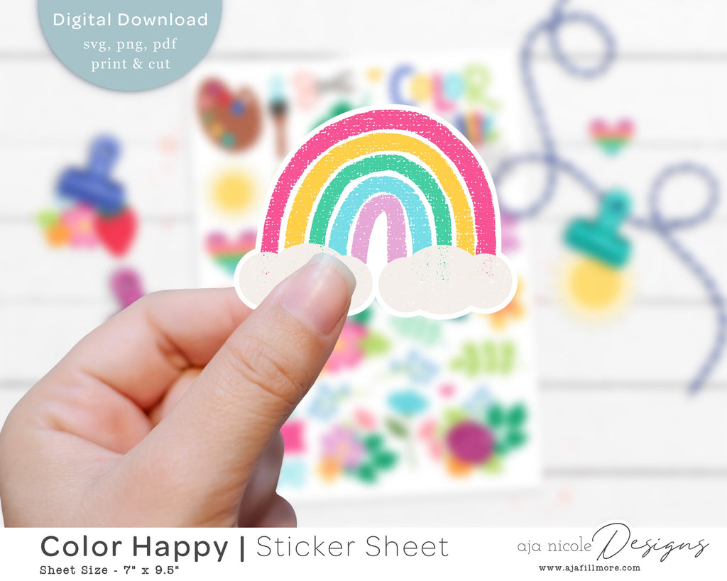 Print and Cut Art Sticker sheet - So Fontsy