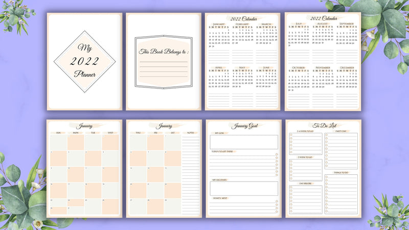 Printable 2022 Planner Canva Template - So Fontsy