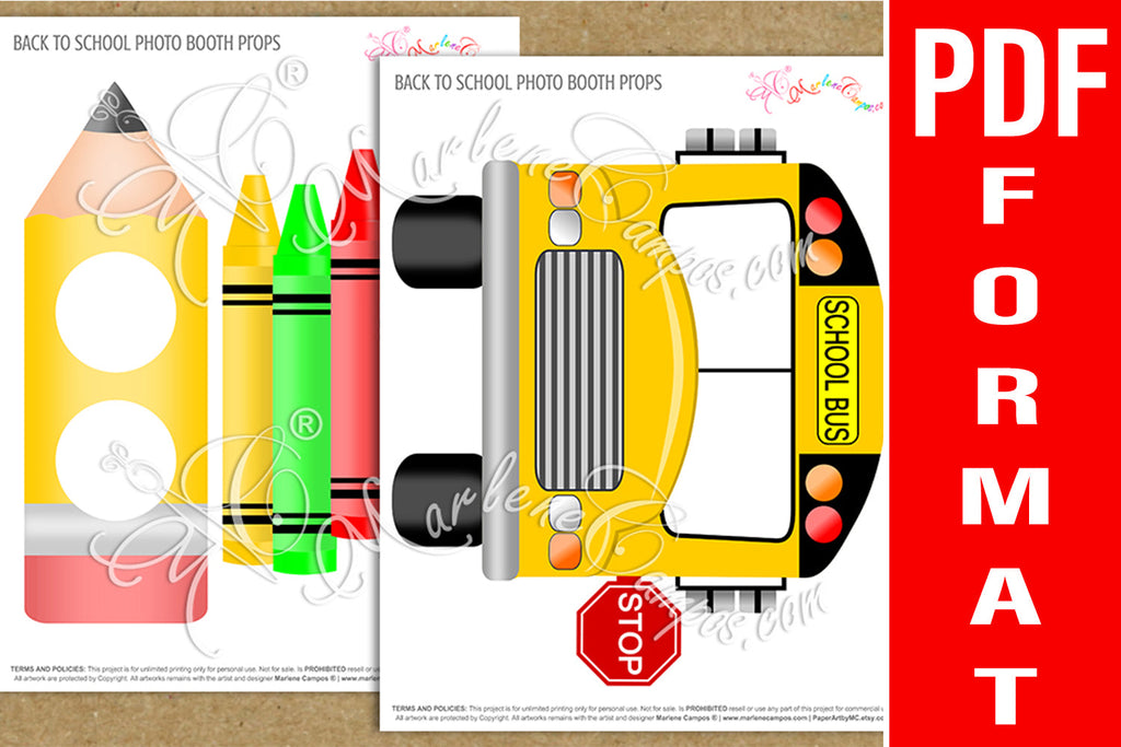 PRINTABLE Back to School Photo Booth Props | 52 images - So Fontsy