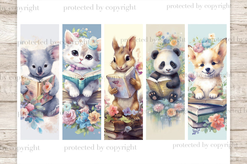 Printable Bookmarks Animals | Kitty Printable Bundle - So Fontsy