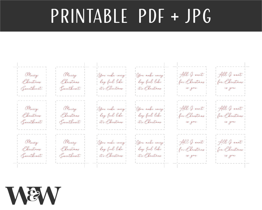 PRINTABLE Christmas Couples Gift Tag Bundle | Christmas Labels PDF JPG ...