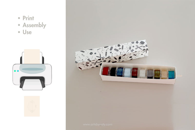 Printable DIY box template for sewing Bobbins. - So Fontsy