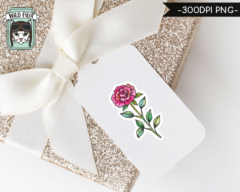 PRINTABLE Flower Sticker files PNG file, Watercolor Flower ...