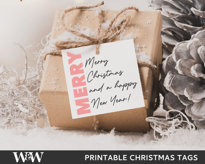 PRINTABLE Modern Christmas Tag Bundle | Christmas Gift Tags - So Fontsy