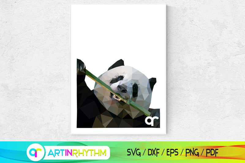 Printable panda polygon wall art - So Fontsy