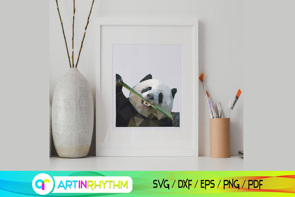 Printable panda polygon wall art - So Fontsy