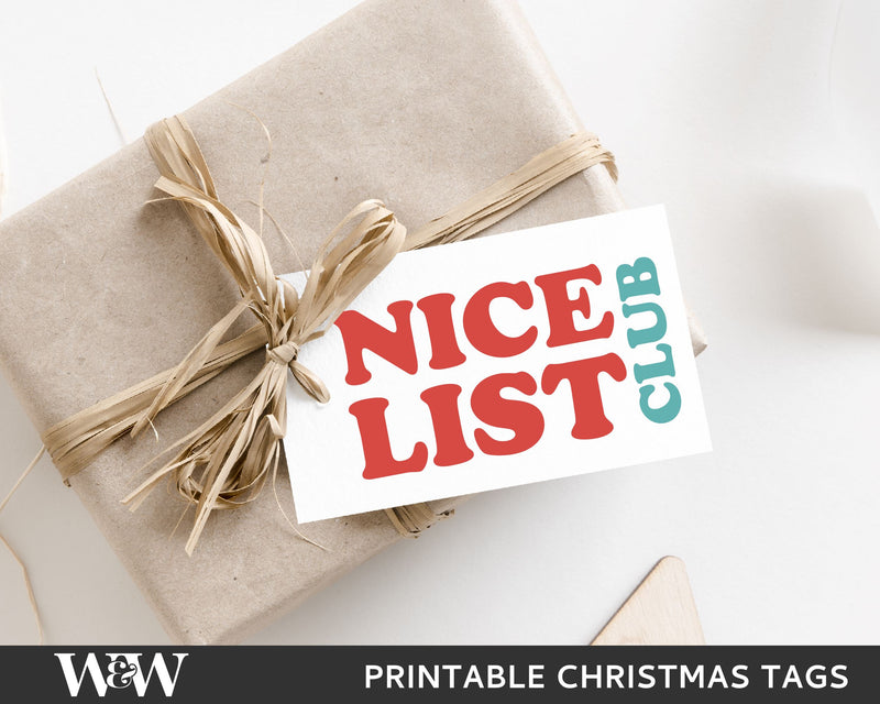 PRINTABLE Retro Christmas Tags | Christmas Tag Bundle - So Fontsy