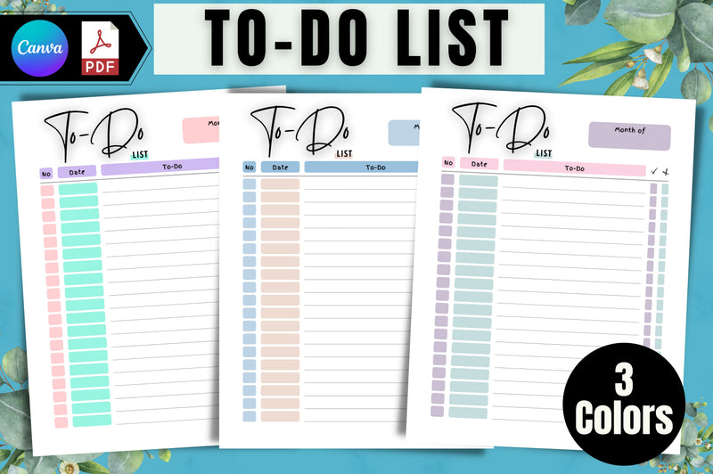 Printable to-Do List Page Canva Template - So Fontsy